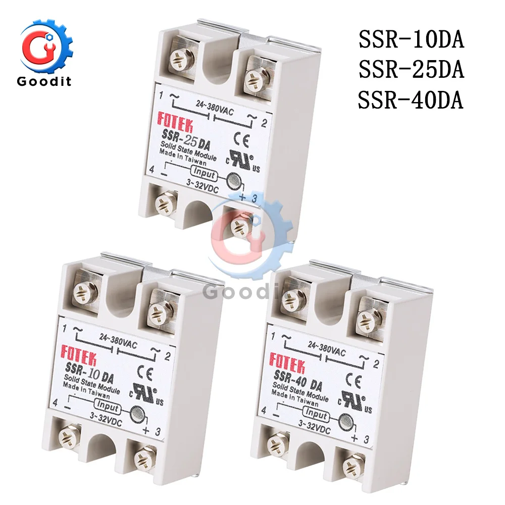 Solid State Relay Cover No Plastic SSR-10DA SSR-25DA SSR-40DA 10A 25A 40A Actually 3 - 32V DC to ...