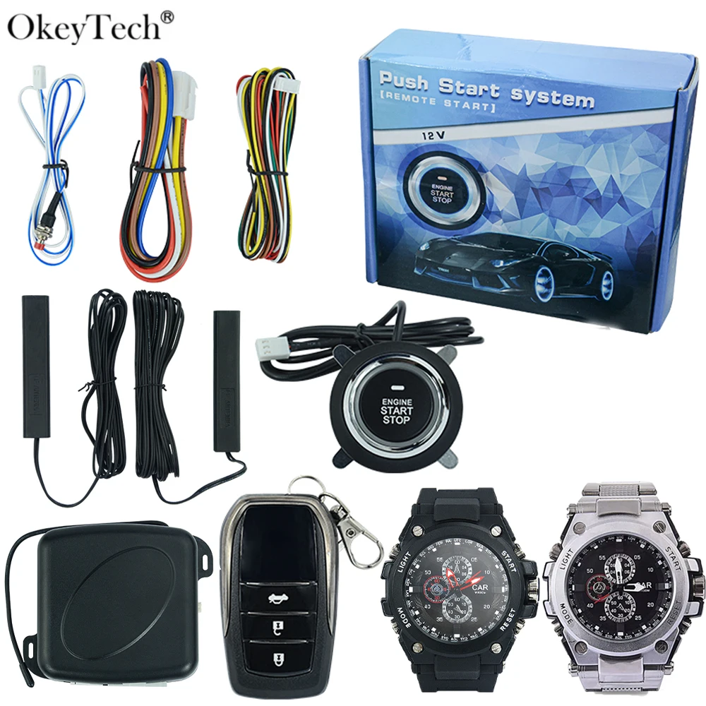 OkeyTech 433Mhz PKE Auto Keyless Entry System Smart Watch Control Push ...
