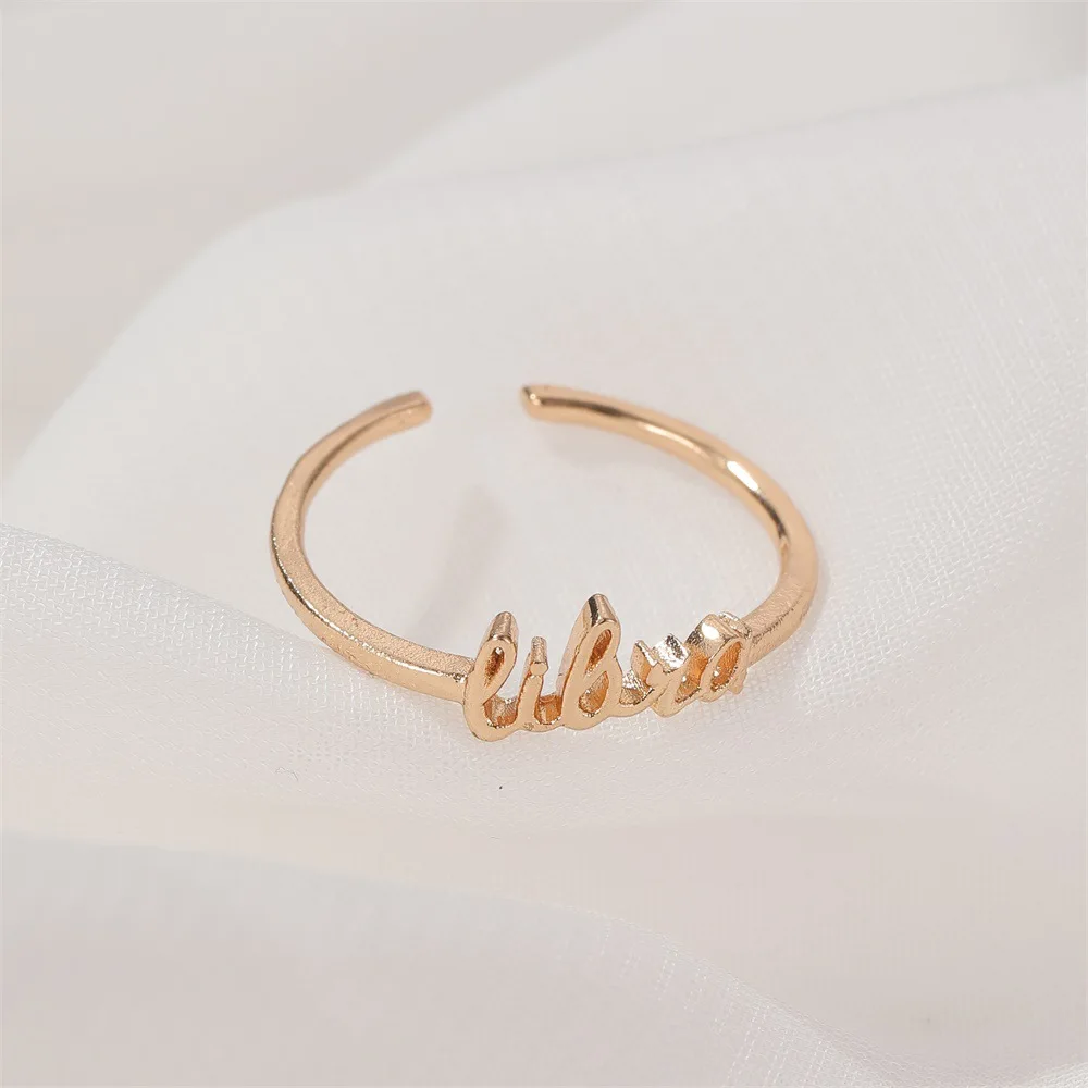 Minimalist thin Open Gold 12 Star Signs Finger Rings Birthday ...