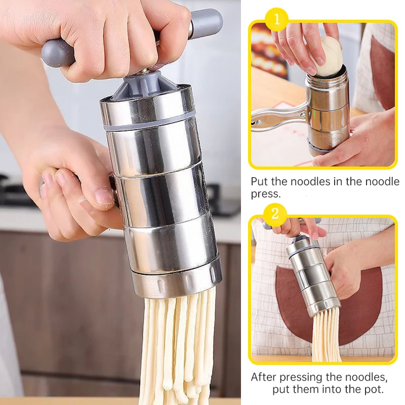 Modern-Household-Kitchen-Manual-Noodle-Maker-Stainless-Steel-Spaghetti ...