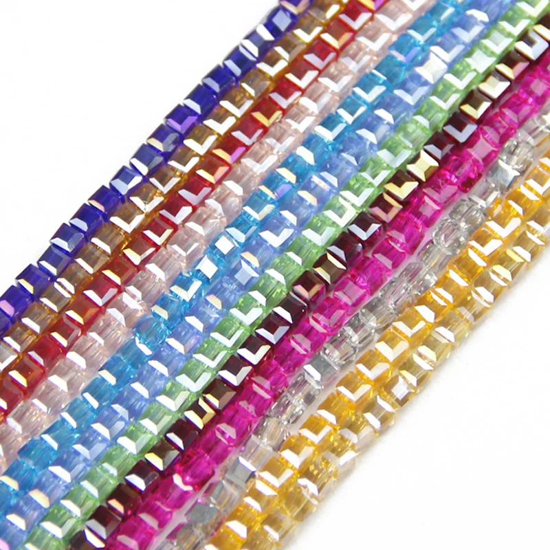 Jhnby Square Shape Upscale Austrian Crystal 4mm 100pcs Loose Beads ...