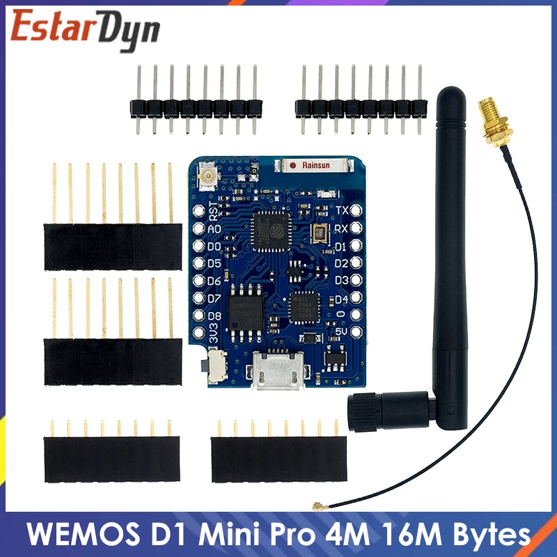 WEMOS-D1-Mini-Pro-4M-16M-Bytes-External-Antenna-Connector-NodeMCU-Based ...