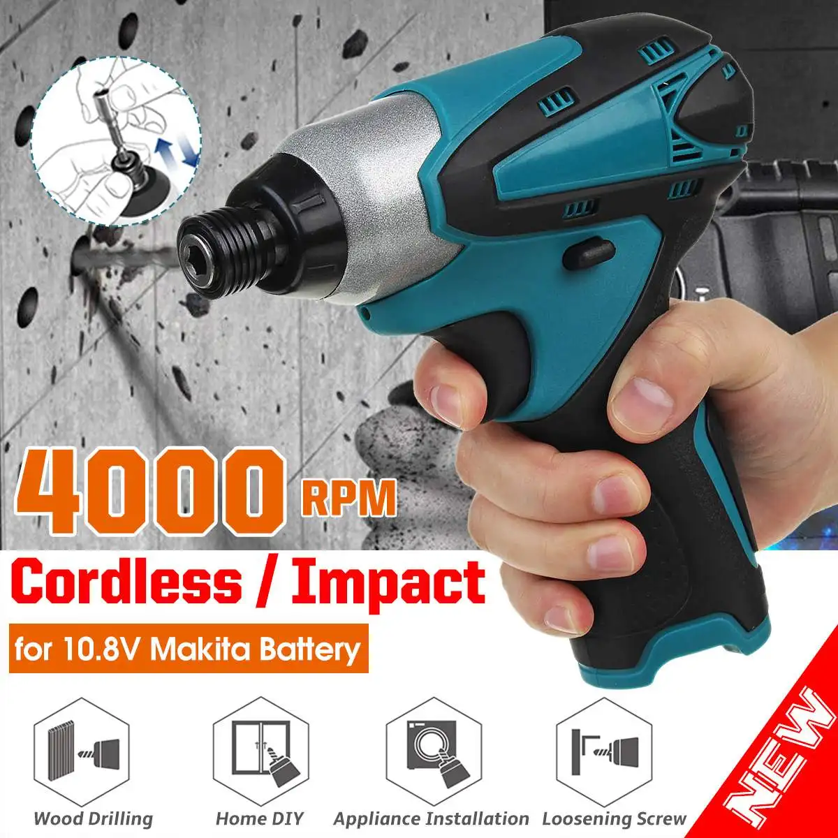 Drillpro Electric Cordless Screwdriver Variable Speed Household ...
