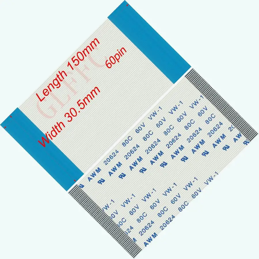 Câble plat Flexible de type A, 60 broches, 0.5 pas, 150mm 1500mm, FFC ...