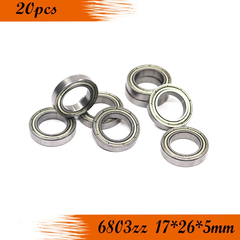 20PCS-6803ZZ-Bearing-17x26x5mm-Metric-Thin-Section-6803ZZ-Ball-Bearings ...