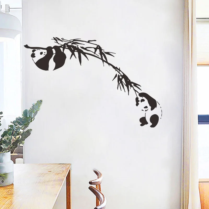 Chinese-Style-Panda-Is-Playing-Wall-Stickers-Kids-Room-Living-Room ...