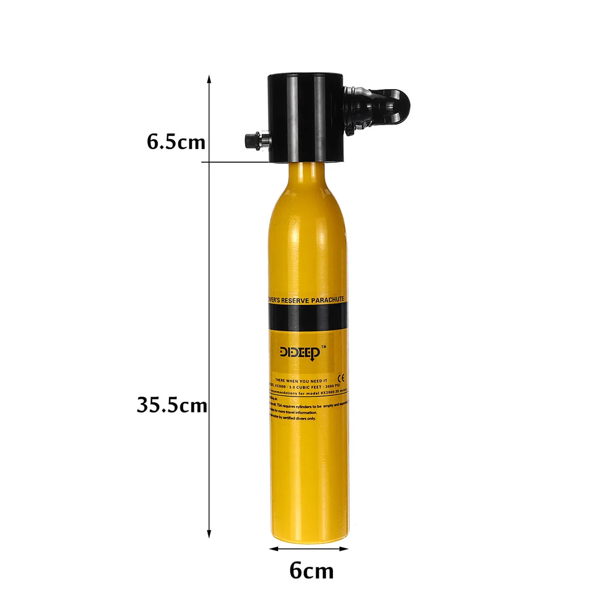 0.5L Scuba Diving Tank Oxygen Cylinder Scuba Respirator Breath Vavle ...