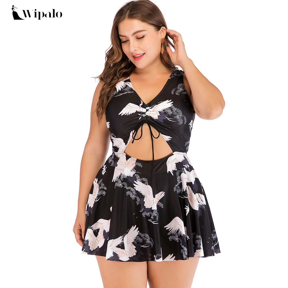 Wipalo Conjunto de Bikinis de talla grande para mujer, en la cintura con cordón traje de baño ...