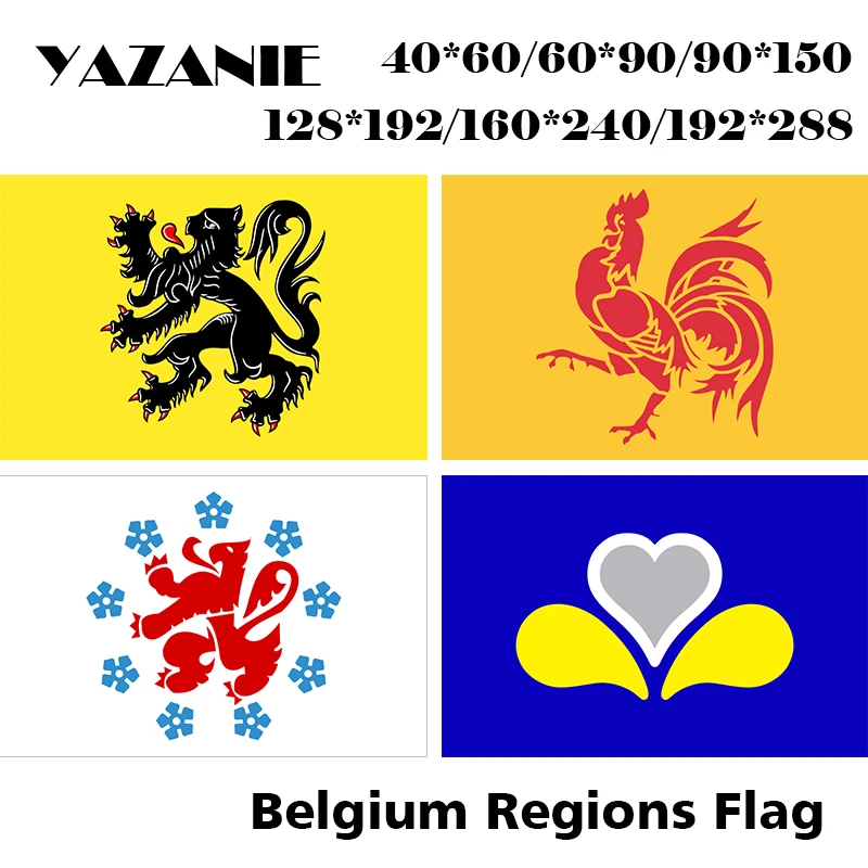 YAZANIE Belgium Regions and Communities Flag Flanders Wallonia German ...