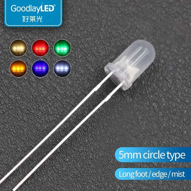 1000pcs-5mm-Round-Diffused-Bright-LED-Long-Leg-White-Red-Green-Blue ...