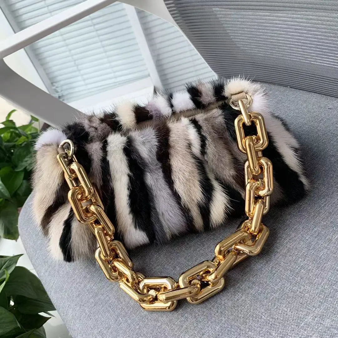 Fashion Winter Real Rabbit Fur Mink fur Bag Women's Handbag Luxury ...