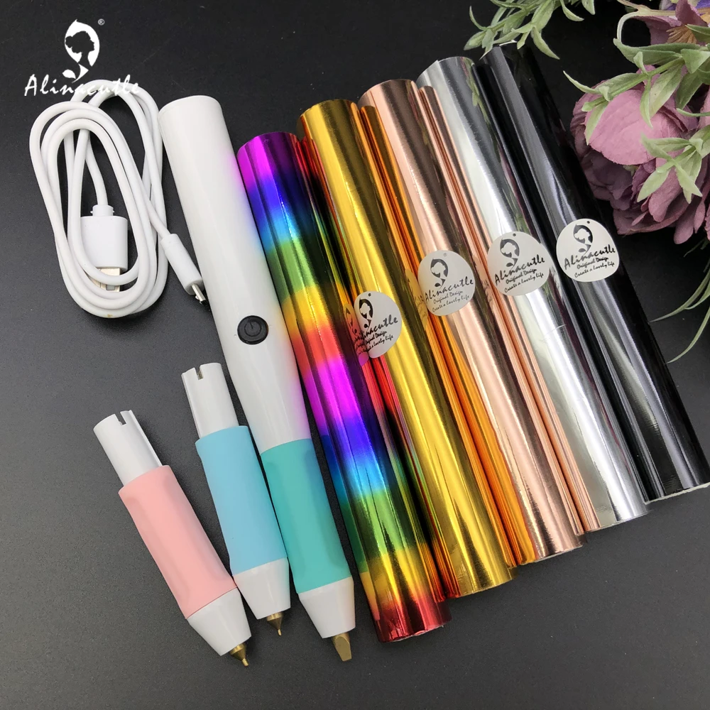 Heated-Hot-Foil-Pen-with-3-Head-Electric-Foil-Quill-Invitation-Tool-Kit ...