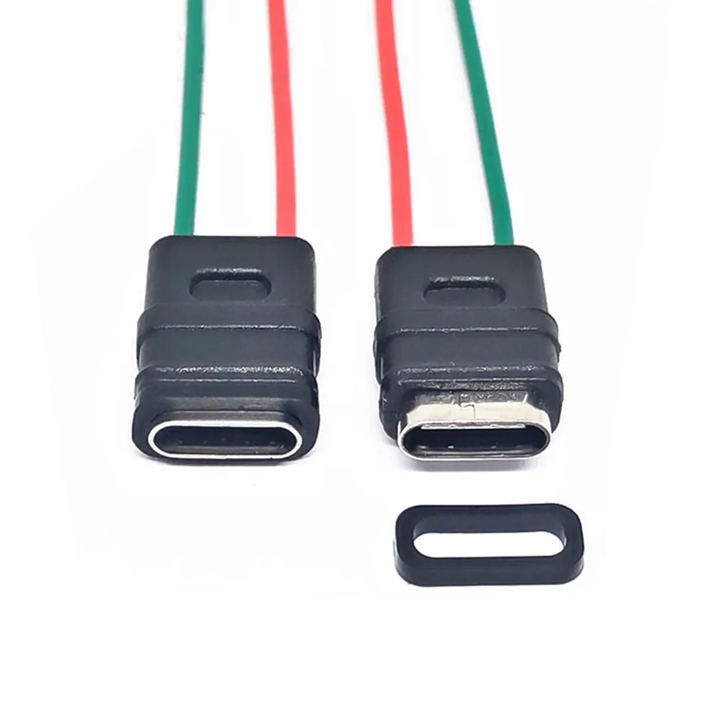 50pcs-USB-Type-c-Waterproof-Connector-Welding-Wire-Female-Socket-High ...