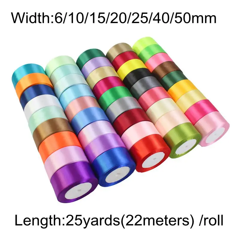 6mm 10mm 15mm 20mm 25mm 40mm 50mm Red Satin Ribbons Christmas Wedding ...