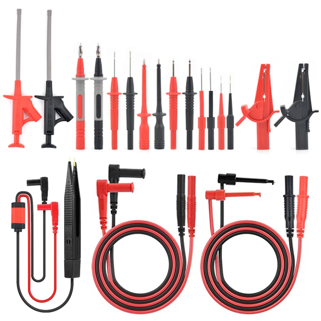 Multimeter Test Leads 21 Pcs Multimeter Probe With Lead Clamp Hook SMD ...