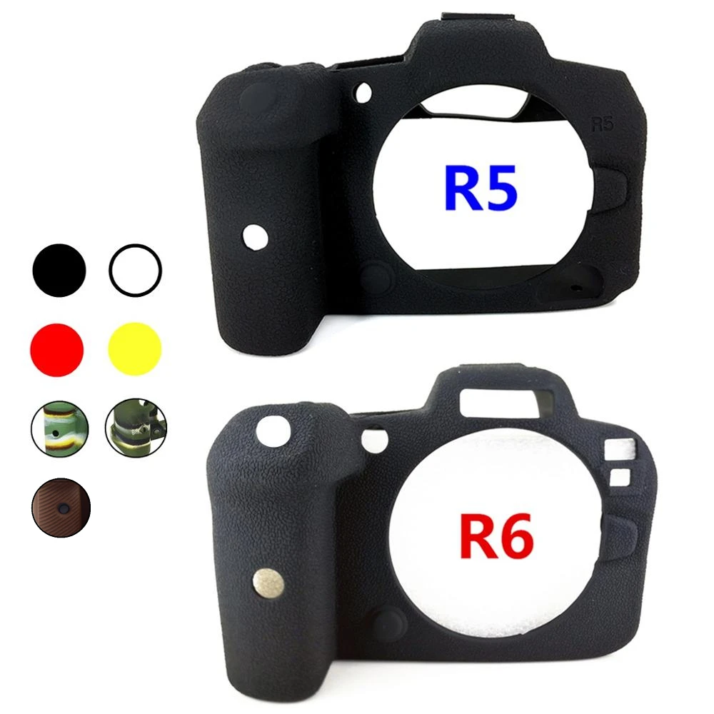 Rubber Silicone Case Body Cover Protector Frame Skin for Canon EOS R5 ...