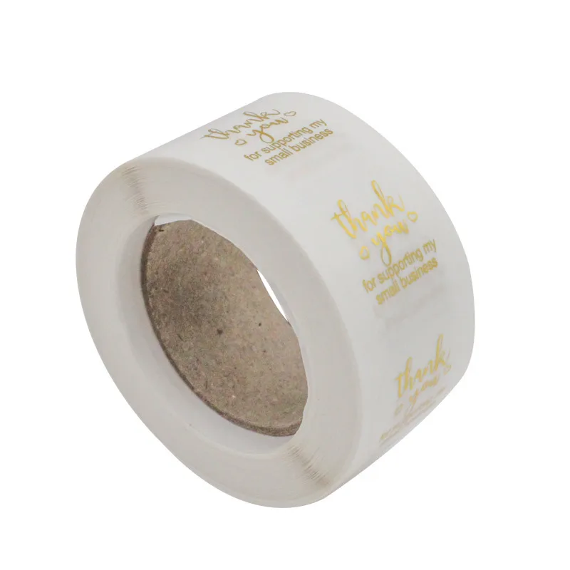 500pcs-3-8-3-8cm-Transparent-Gold-Thank-You-Stickers-PVC-Clear ...