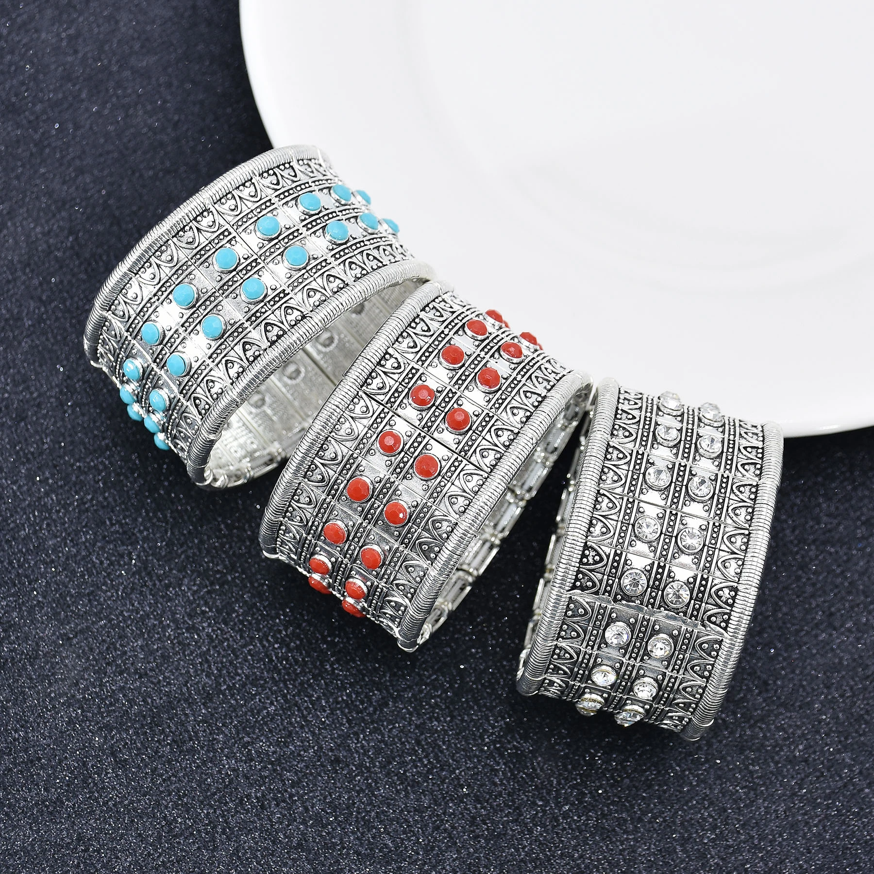 Big Afghan Vintage Elastic Chain Bracelets & Bangles for Women Boho ...