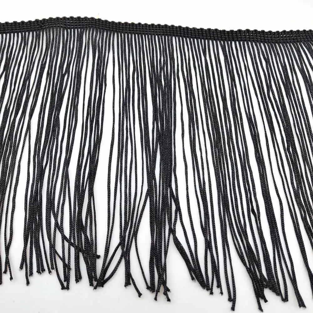 Nice 10 yards Black 15cm Long Fringe Lace Tassel Polyester Lace Trim ...