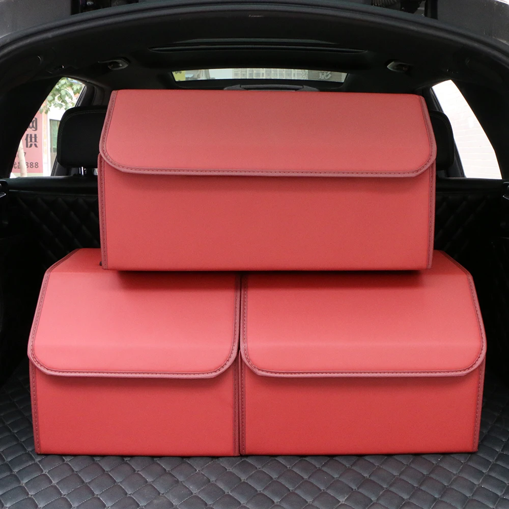 Multifunction-Car-Trunk-Storage-Box-Solid-Color-PU-Leather-Organizer ...