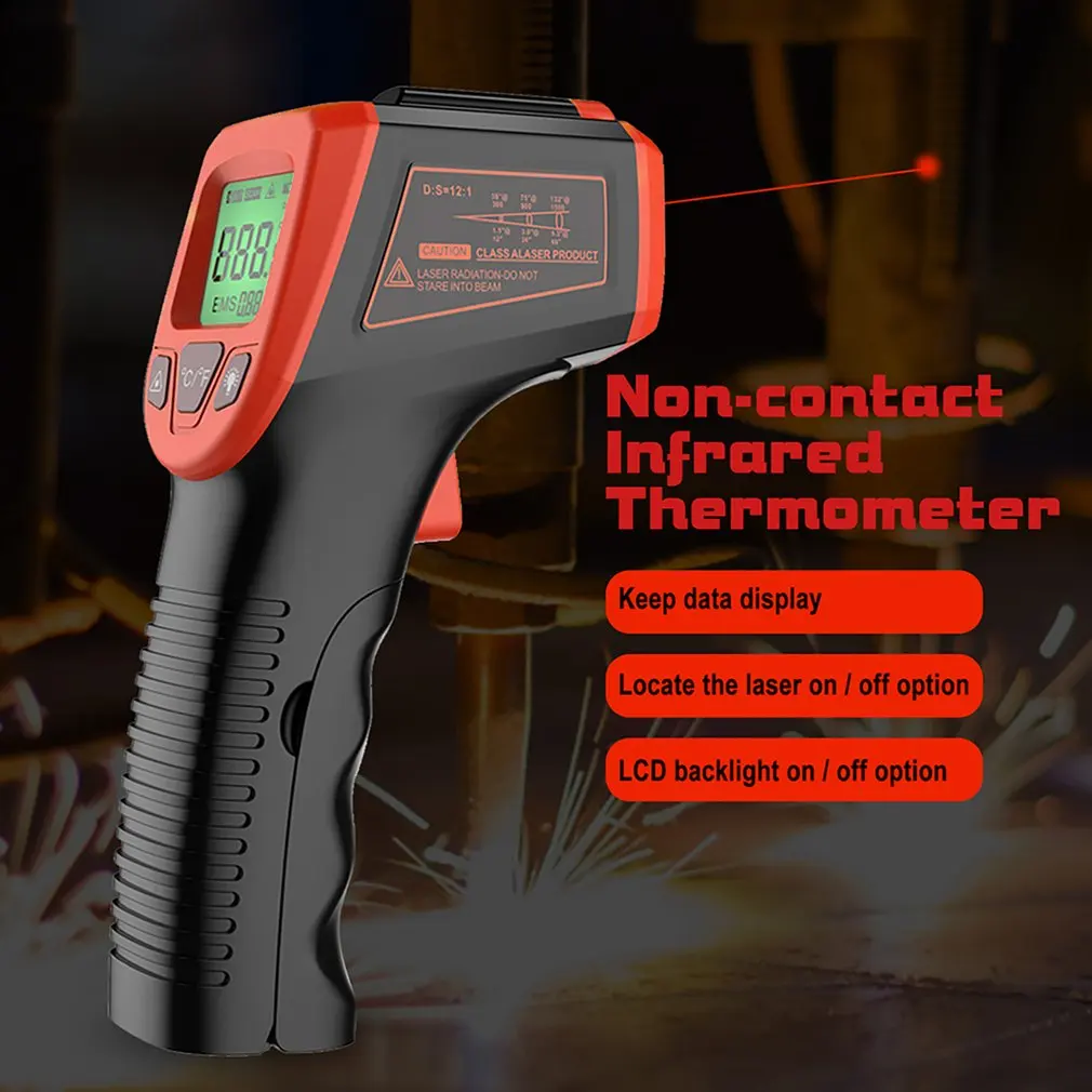 OUTAD Handheld Non-contact IR Infrared Thermometer Digital LCD Laser ...