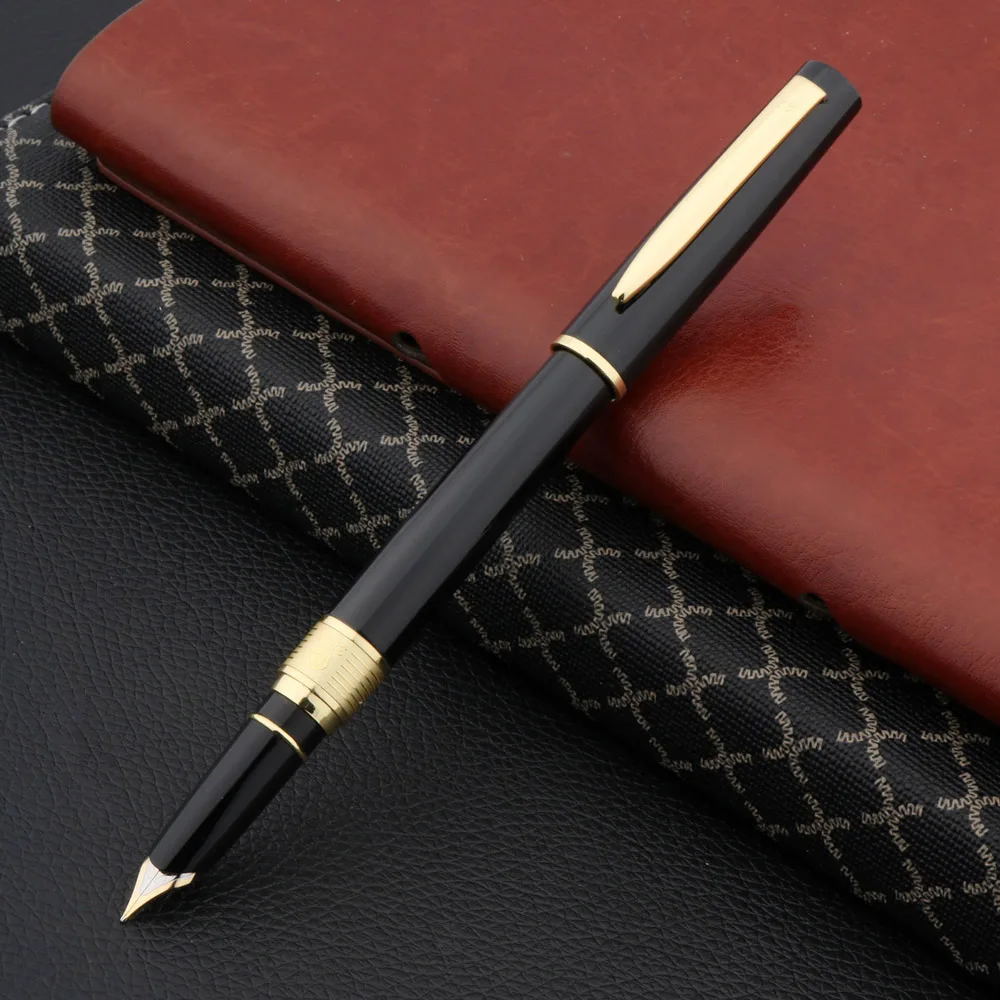 Luxury Brand Hero Ceramic Retro Fountain Pen Golden Black Vintage Style ...