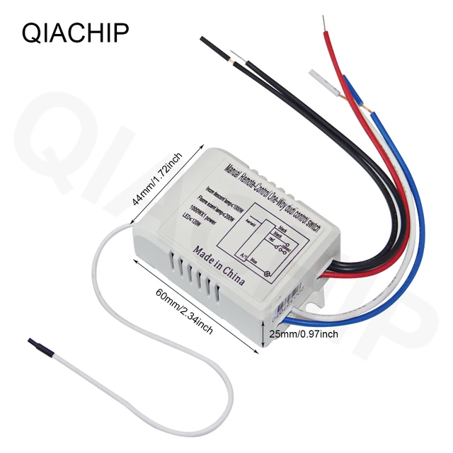 QIACHIP AC 220V RF Remote Control 2 Way Relay Wireless Remote Switch ...