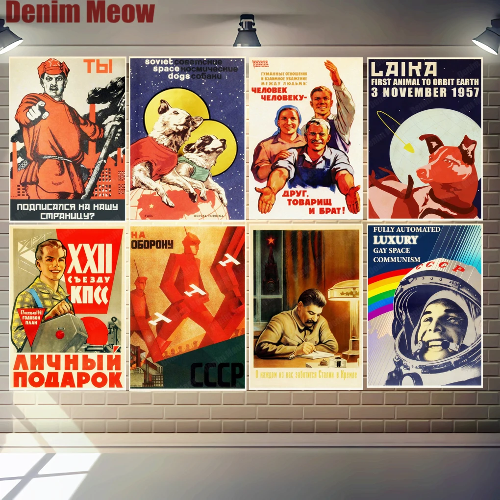 Stalin Ussr Cccp Vintage Poster Retro Metal Tin Signs Wall Art Stickers ...
