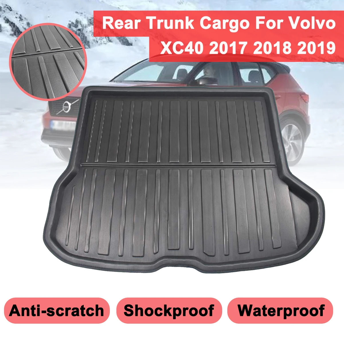 Mat Boot Liner Floor Carpet For Volvo XC40 2017 2019 Rear Trunk Cover ...