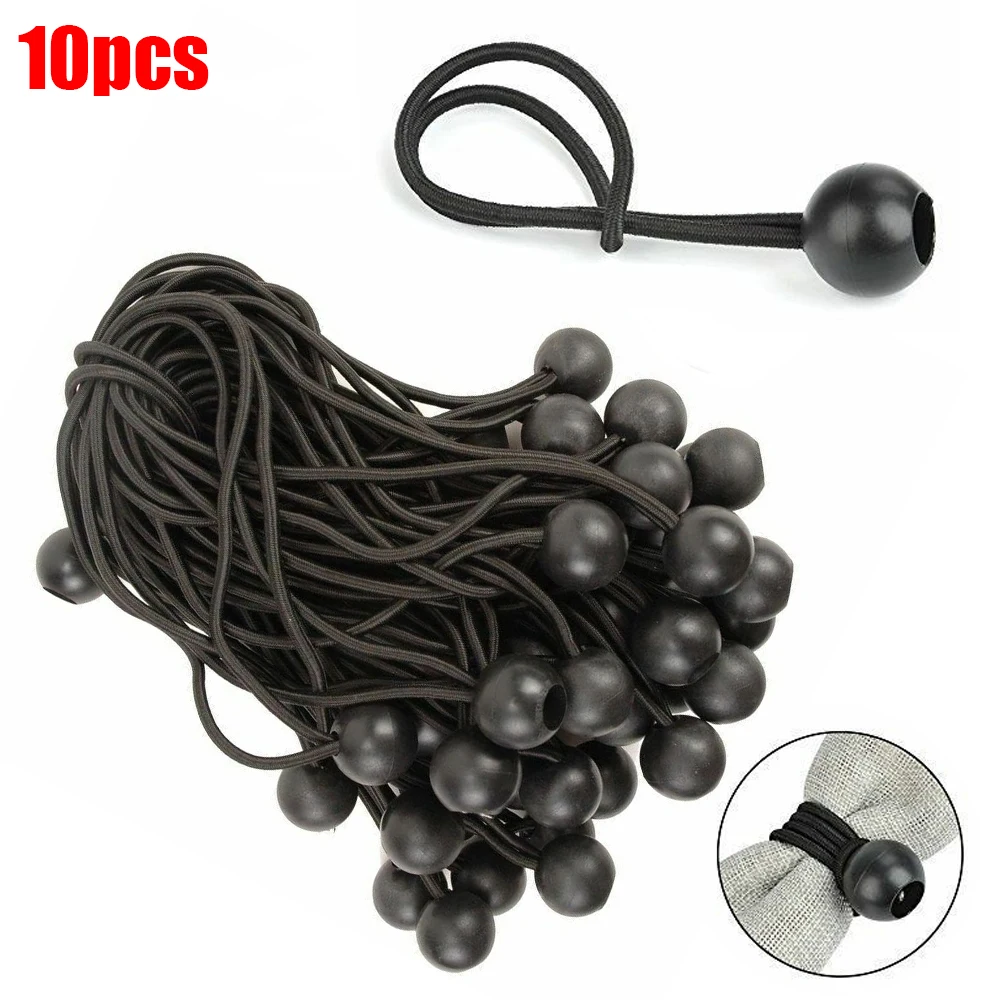 10PCS-Black-Rubber-Wire-Plastic-Elastic-Rope-Loop-Cord-Bungee-Ball-Cord ...