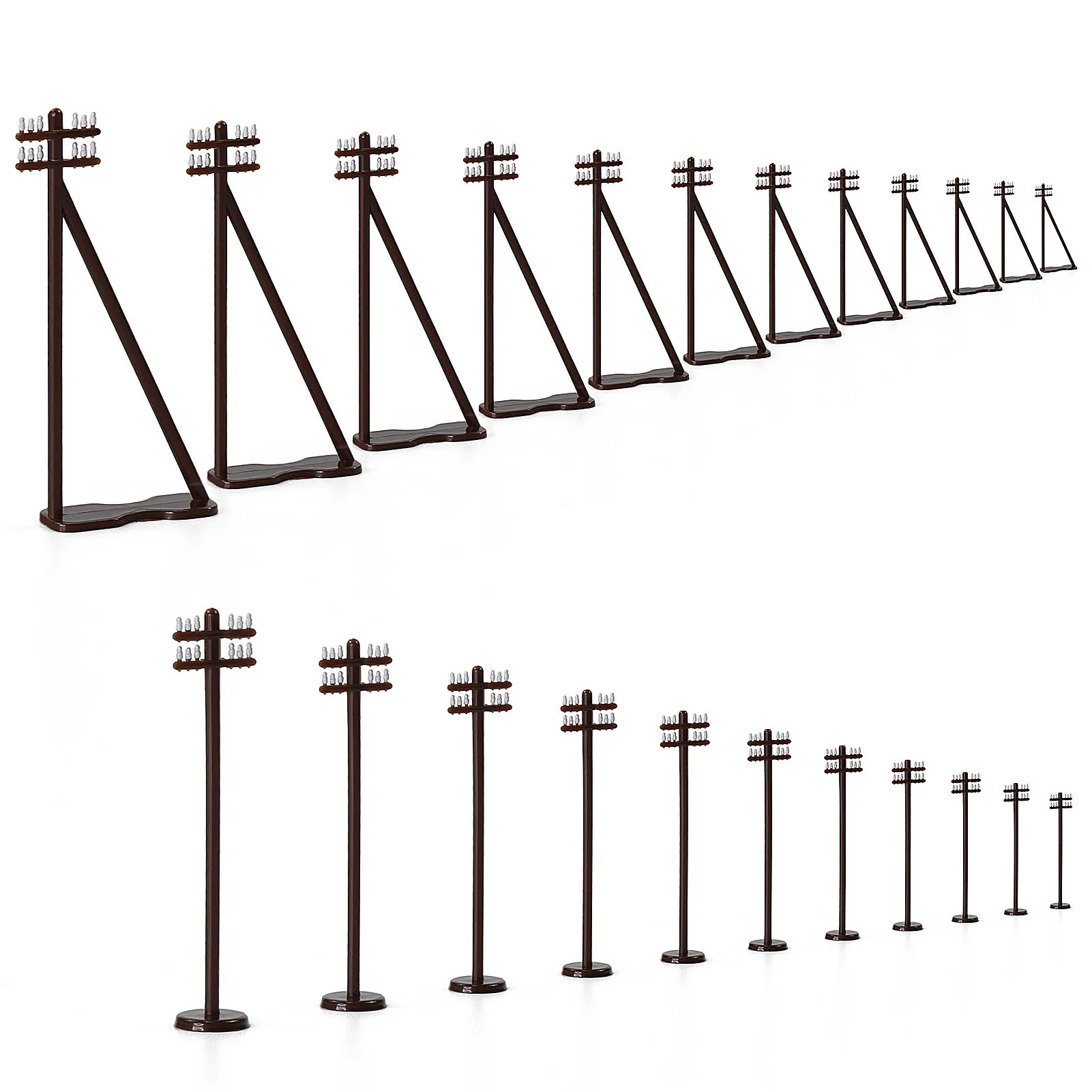 24pcs Model Trains N Scale Power Poles 1:150 Telegraph Poles 4.3cm ...