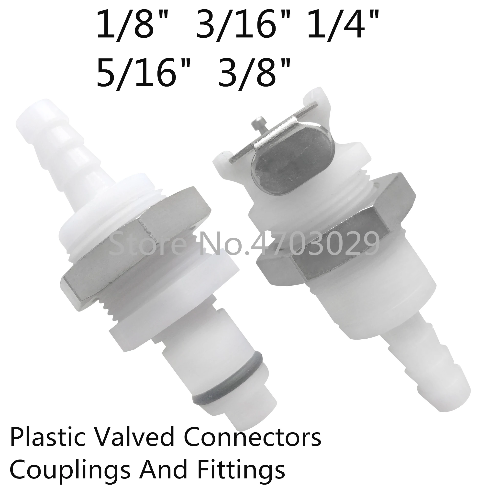 Quick Connector Two Plastic Valved Connectors Hose Barb Quick Connector ...
