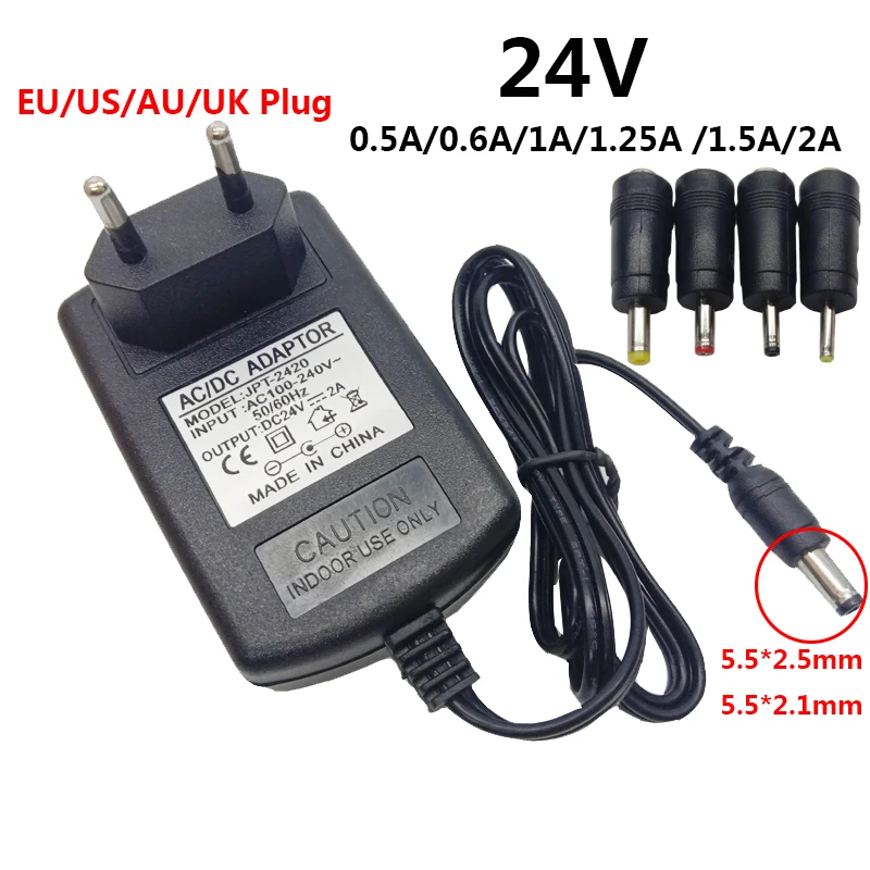 24V Converter AC DC Power Adapter 24 Volt Power Supply 0.5A 0.6A 1A 1 ...