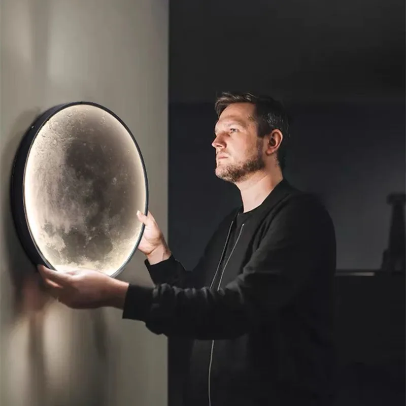 Moon Decoration Wall Lamp Nordic art mural Modern Design Style Lamp ...