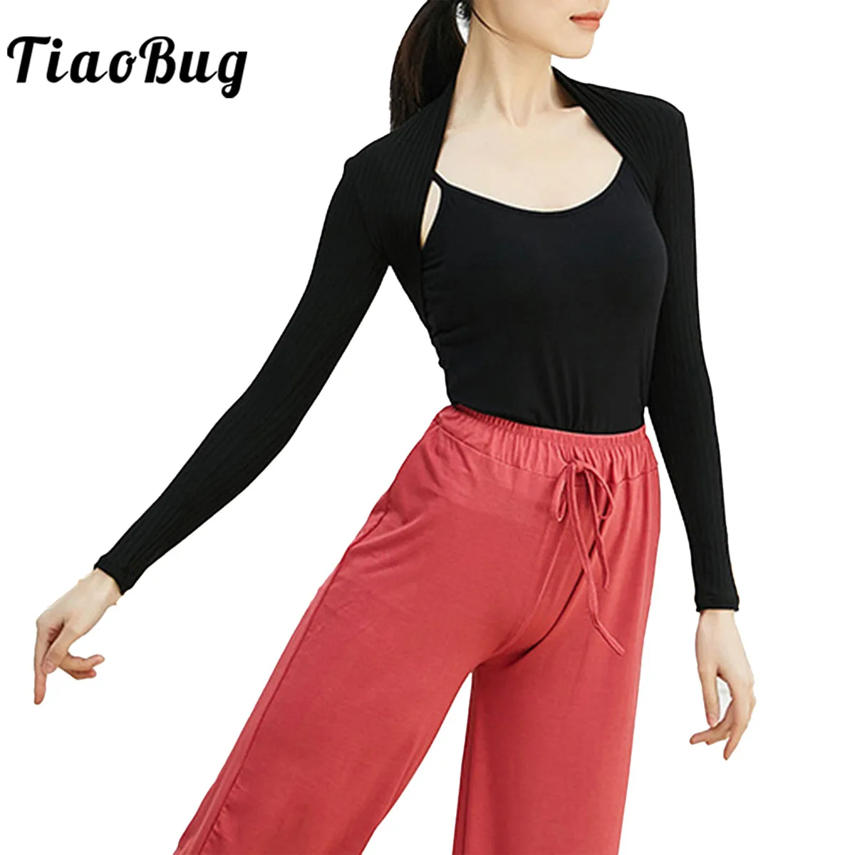 Long Sleeve Ballet Clothes Womens Crochet Ballet Dance Crop Tops ...