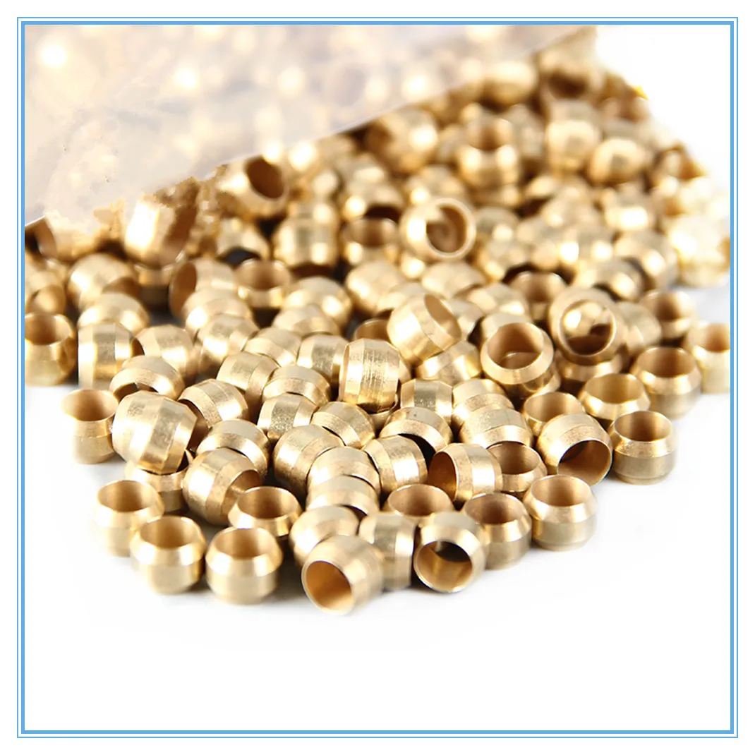 10pc Brass Double Taper Ferrule 4 6 8mm Od Compression Sleeve Seal Ring ...