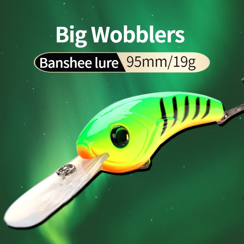 Banshee-95mm-19g-Big-Wobbler-Fishing-Lure-Floating-Crankbaits-River ...