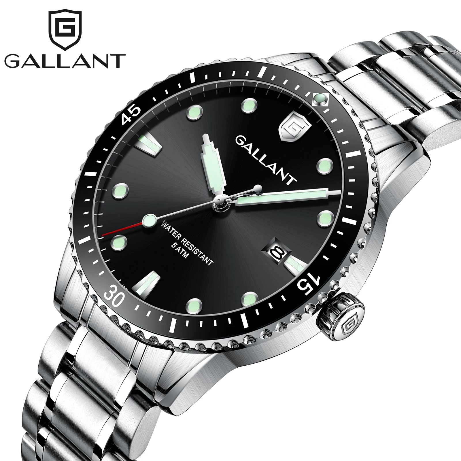 GALLANT Mens Watch Luxury Quartz Watches Stainless Steel Watch for Men ...