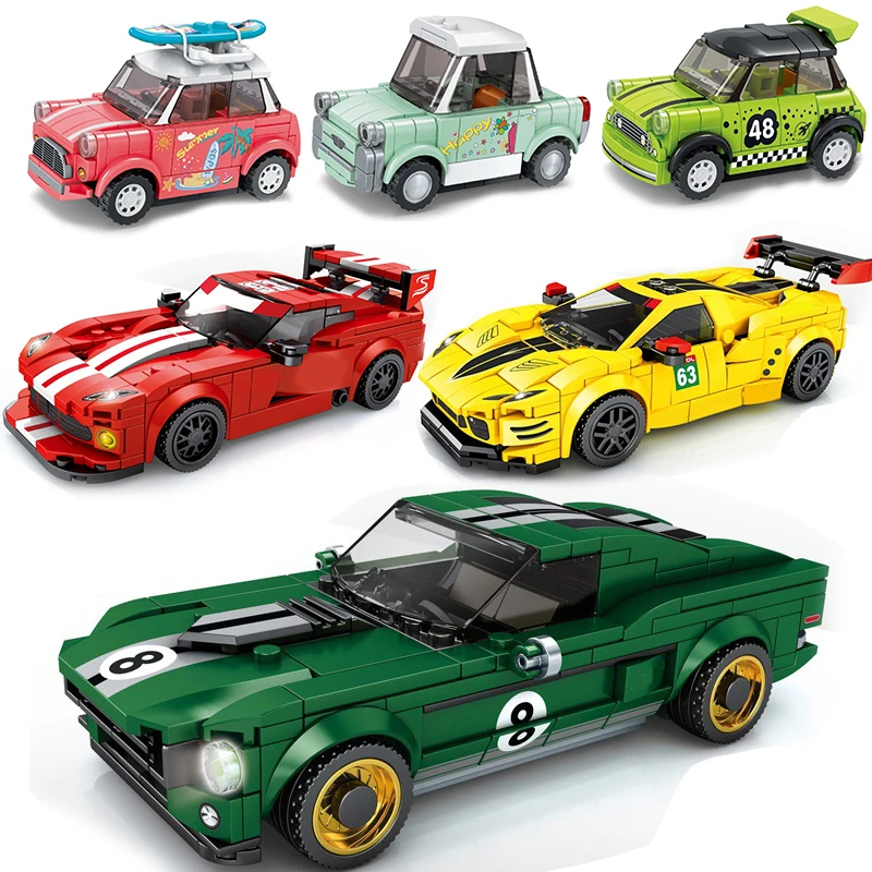 City Car Speed Champion Sports Car Building Blocks Racing Road Moc ...