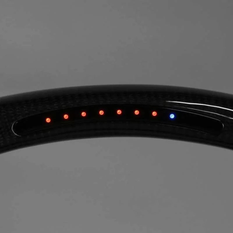 Carbon Fiber LED Shift Lights Display Steering Wheel Perforated Leather ...