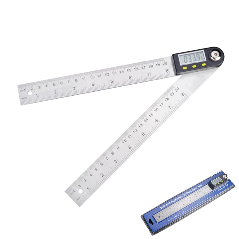 200mm/300mm Digital Stainless Steel Angle Ruler Protractor Electronic ...