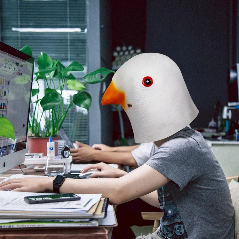 Halloween White Pigeon Full Head Cosplay Animal Mask - AllCosplay.com