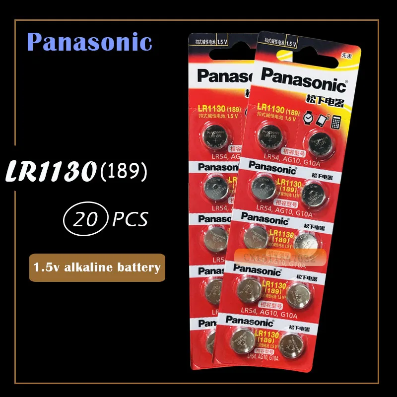 20PCS 100% Genuine wholesale PANASONIC LR54 189 AG10 L1131 SR1130 G10 ...