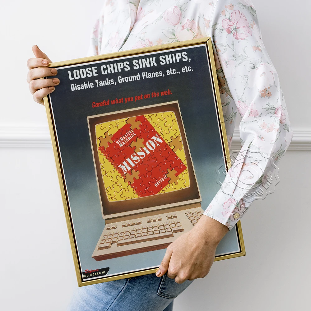 Vintage Art Loose Chips Sink Ships Text Typography Print Poster ...