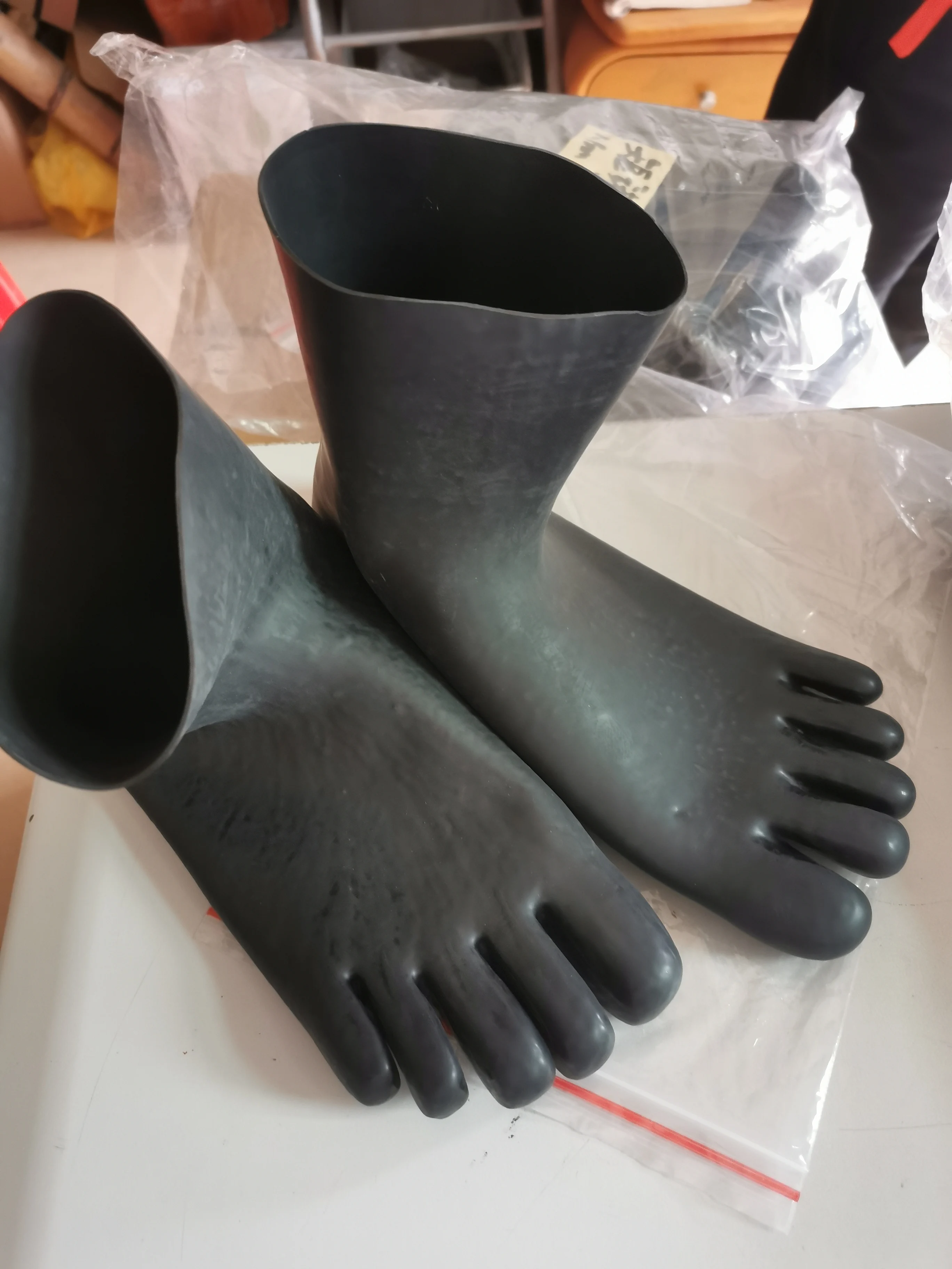 Latex Socks 0.6mm Plus Thickness 1mm Seamless Hosiery five Toes Fetish ...