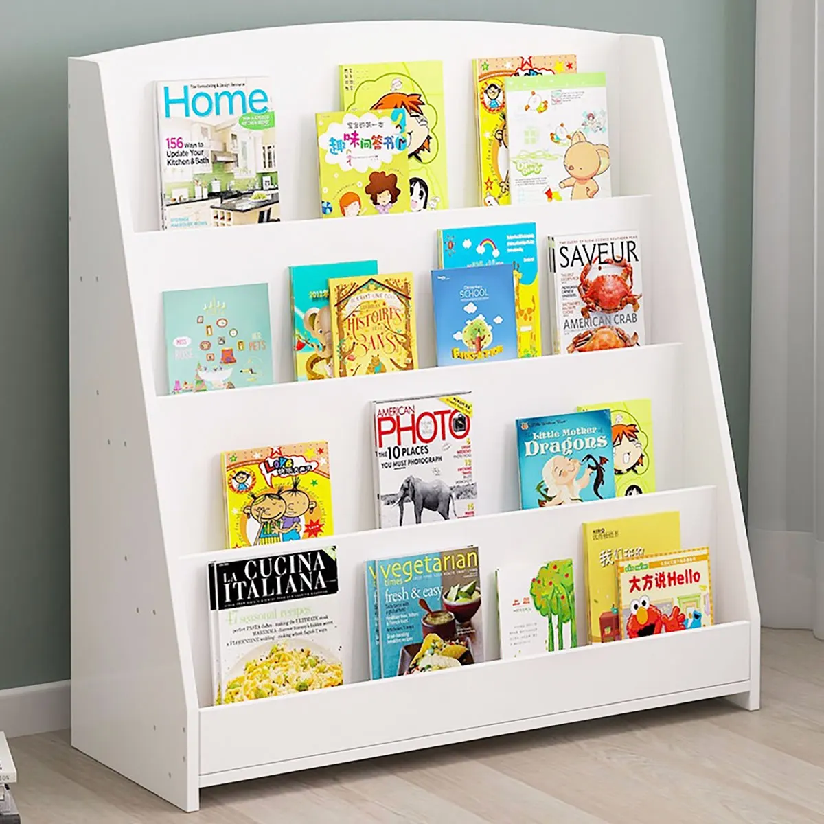 Multifunction 3 Layers Bookcase Kids Bookshelf Children Magazine Rack ...