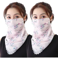 Sun Protection Mask Scarf Silk Neck Scarf （2Pcs） - Worth Buy Store