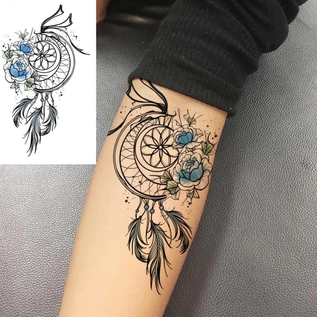 Compass Dreamcatcher Tattoo