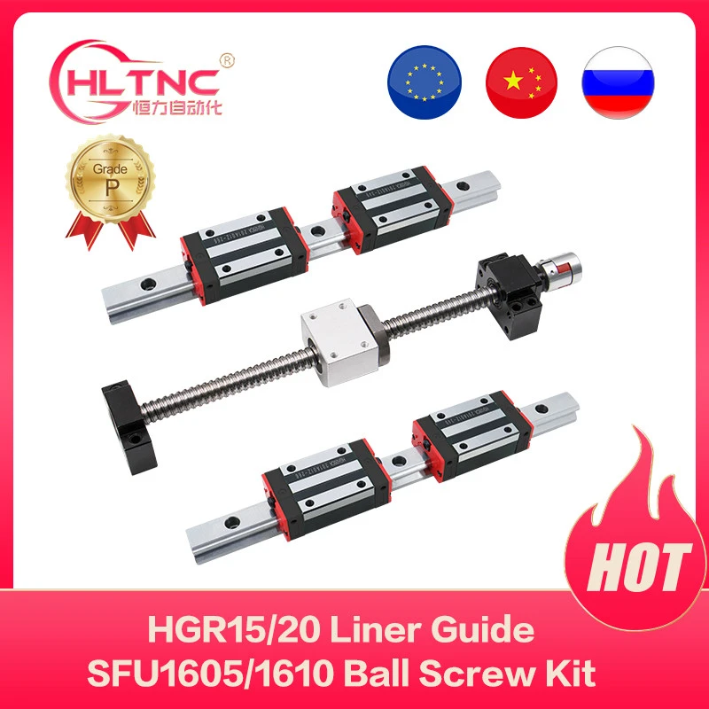 Cnc Modul Square Linear Guides Rail 2set Hgr20+hgh20ca Slides+sfu1605 ...
