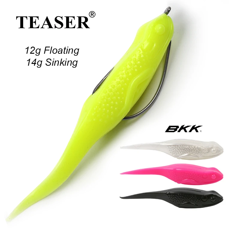TEASER 12g 14g Tadpole Frog Fishing Lure Soft Silicone Bait Sinking Or ...